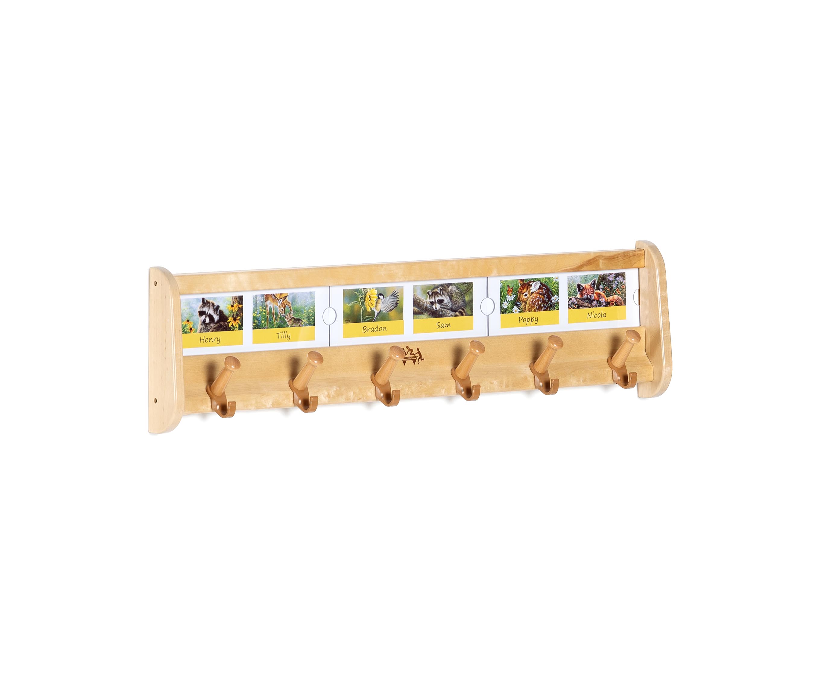Wall pegs with labels 6