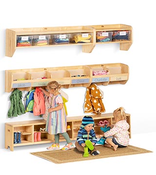 Coat & welly storage | Wooden early years lockers | Community Playthings