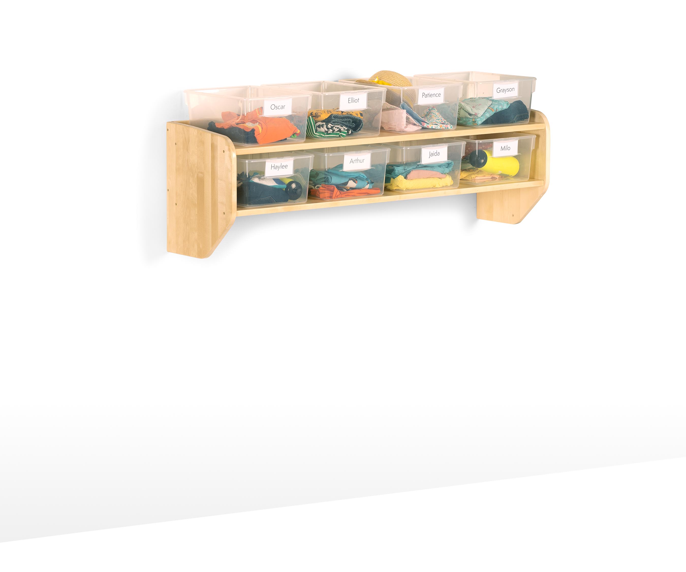 Wall-mounted storage shelf | Community Playthings