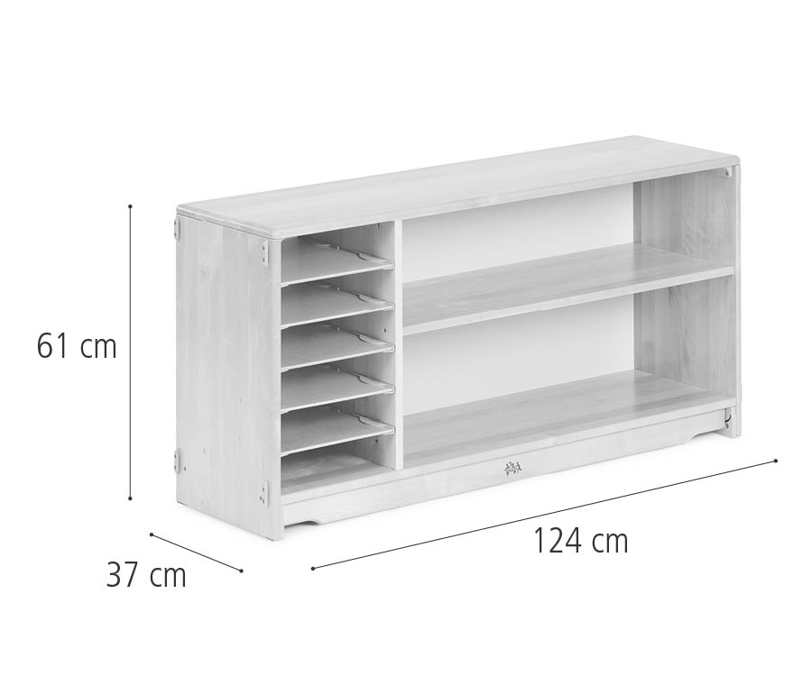 Multi-storage Shelf 124 x 61 cm with totes