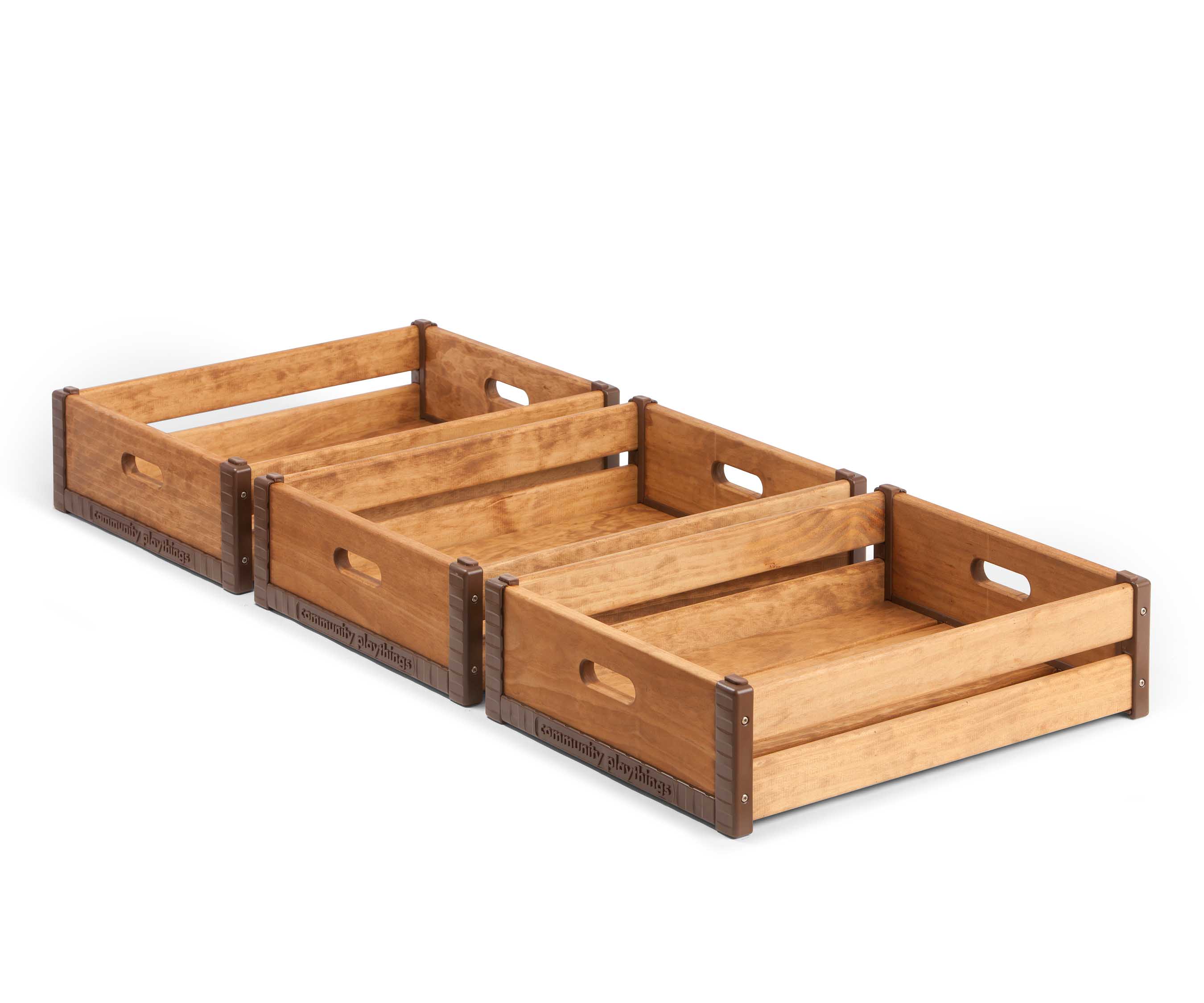 Three Outlast shallow crates