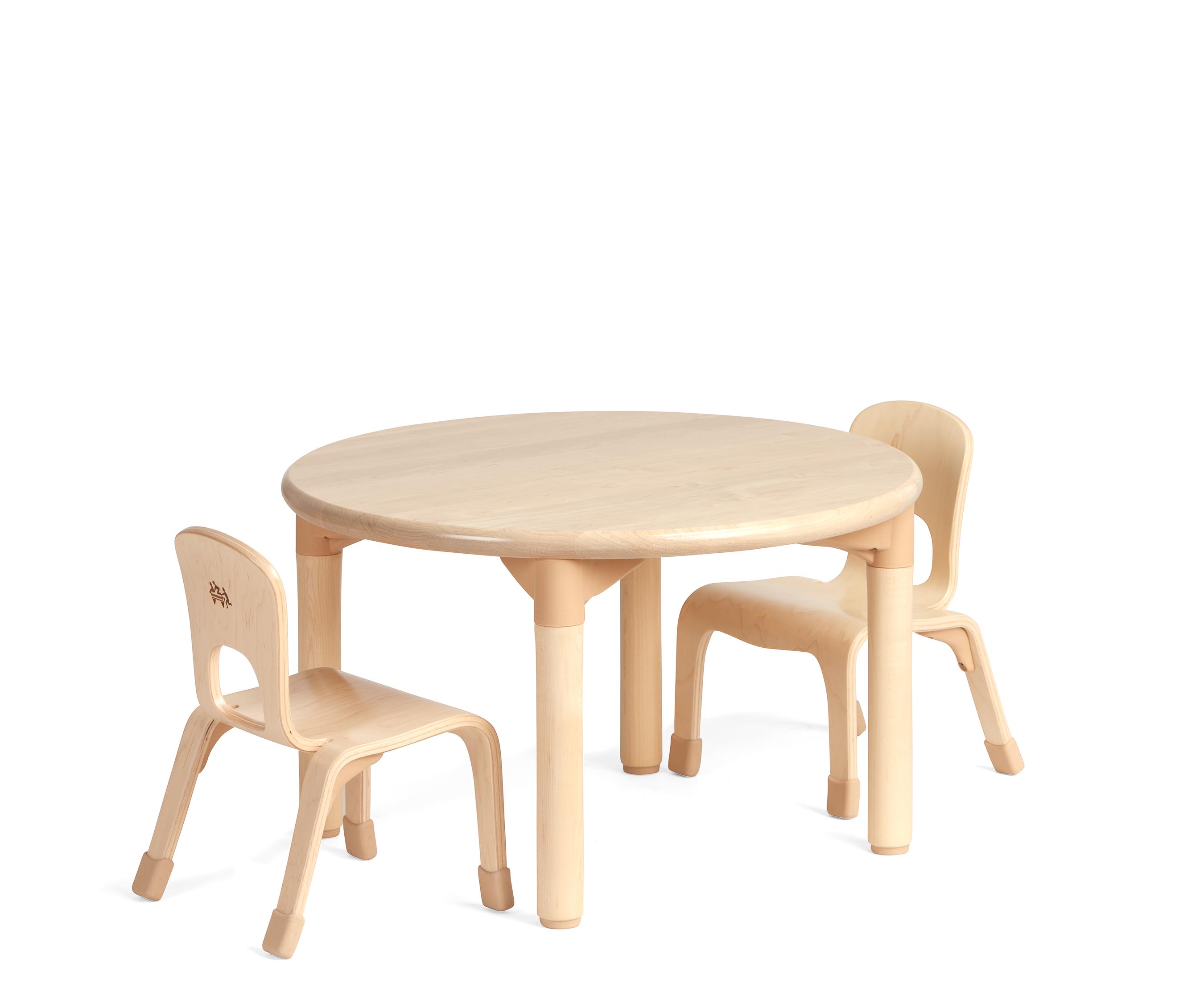 Round play table 40 cm and two chairs 21 cm